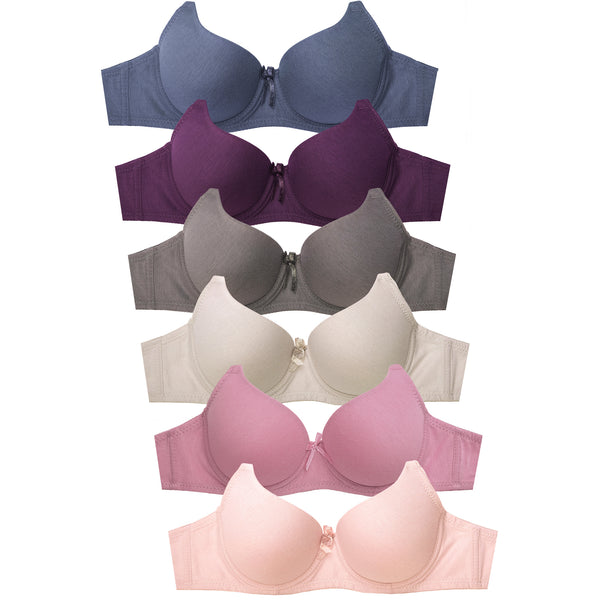 MAMIA LADIES FULL CUP COTTON PLAIN BRA (BR4337P8) – Uni Hosiery Co Inc.