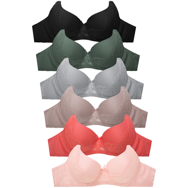 SOFRA LADIES FULL CUP PLAIN/LACE BR (BR4513PL) – Uni Hosiery Co Inc.