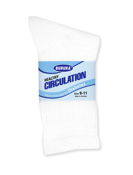 BURUKA CREW DIABETIC SOCKS (BK175D_WHITE) – Uni Hosiery Co Inc.
