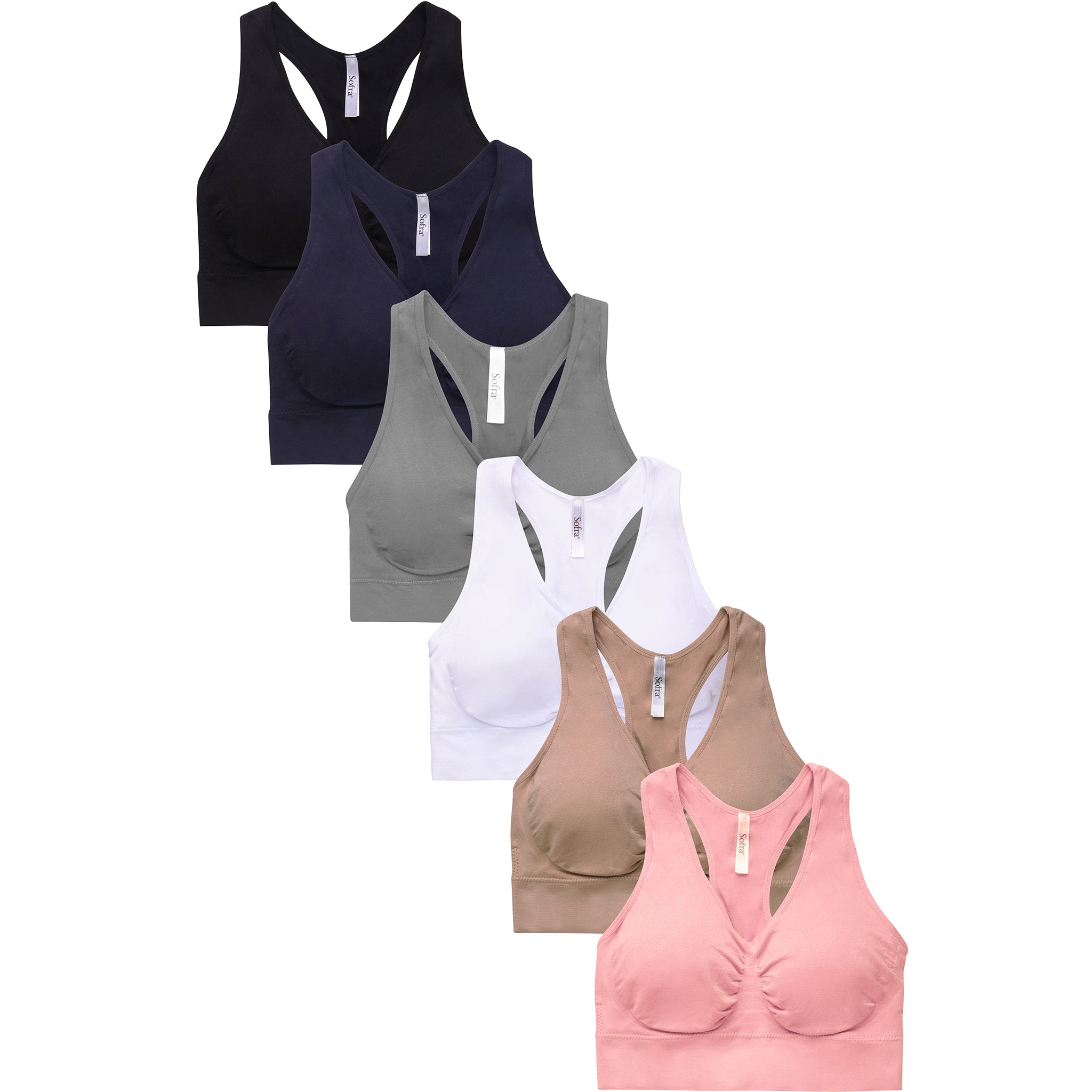 SOFRA LADIES SEAMLESS RACERBACK SPORTS BRA (BR0136SP6) – Uni Hosiery Co ...
